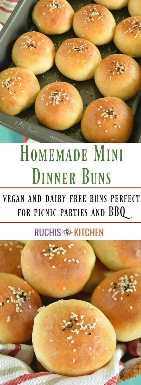 Homemade Mini Burger Buns, Vegan Soft Slider buns, Vegan Dinner Rolls