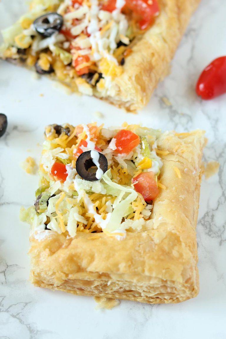 Easy Puff Pastry Taco Pizza, Vegetarian Puff Pastry Taco Pizza