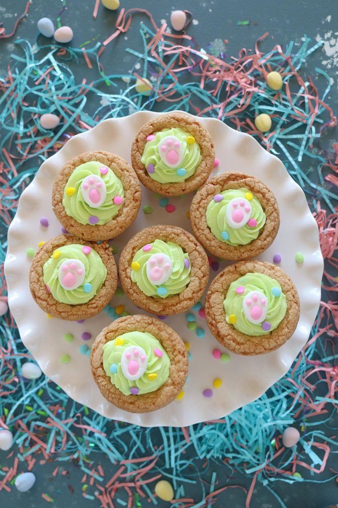 Pistachio Mousse Filled Cookie Cups for Easter - Ruchiskitchen