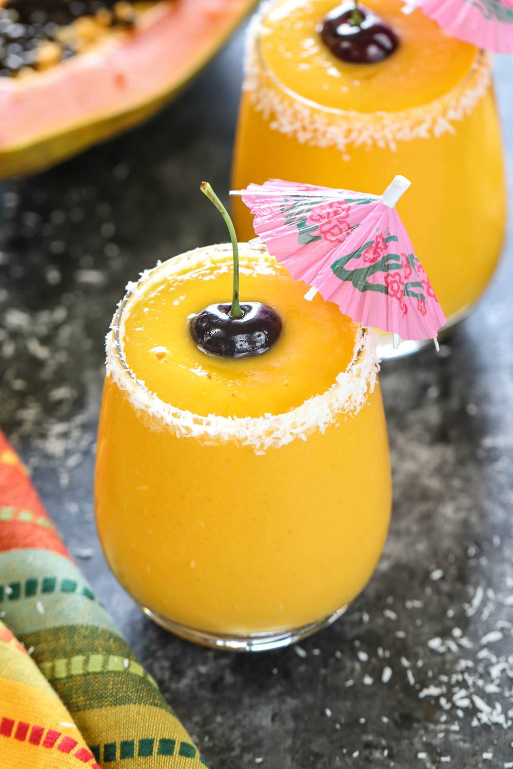 Sunshine Tropical Smoothie, Mango papaya smoothie, Tropical Smoothie