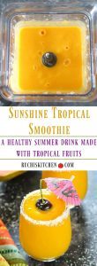 Sunshine Tropical Smoothie, Mango papaya smoothie, Tropical Smoothie