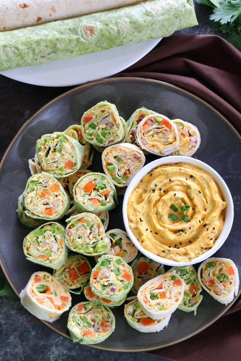 Pumpkin Ranch Tortilla Pinwheels, Halloween Tortilla Pinwheels
