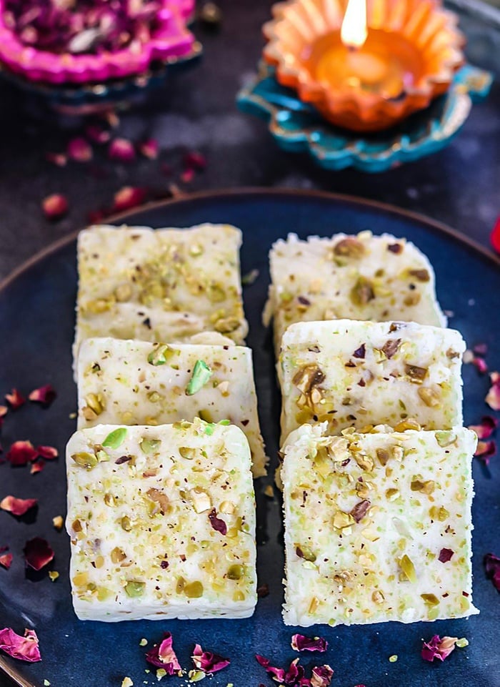 Pista Burfi Recipe. Milk Mawa Pista Burfi (Diwali Recipe) - Ruchiskitchen