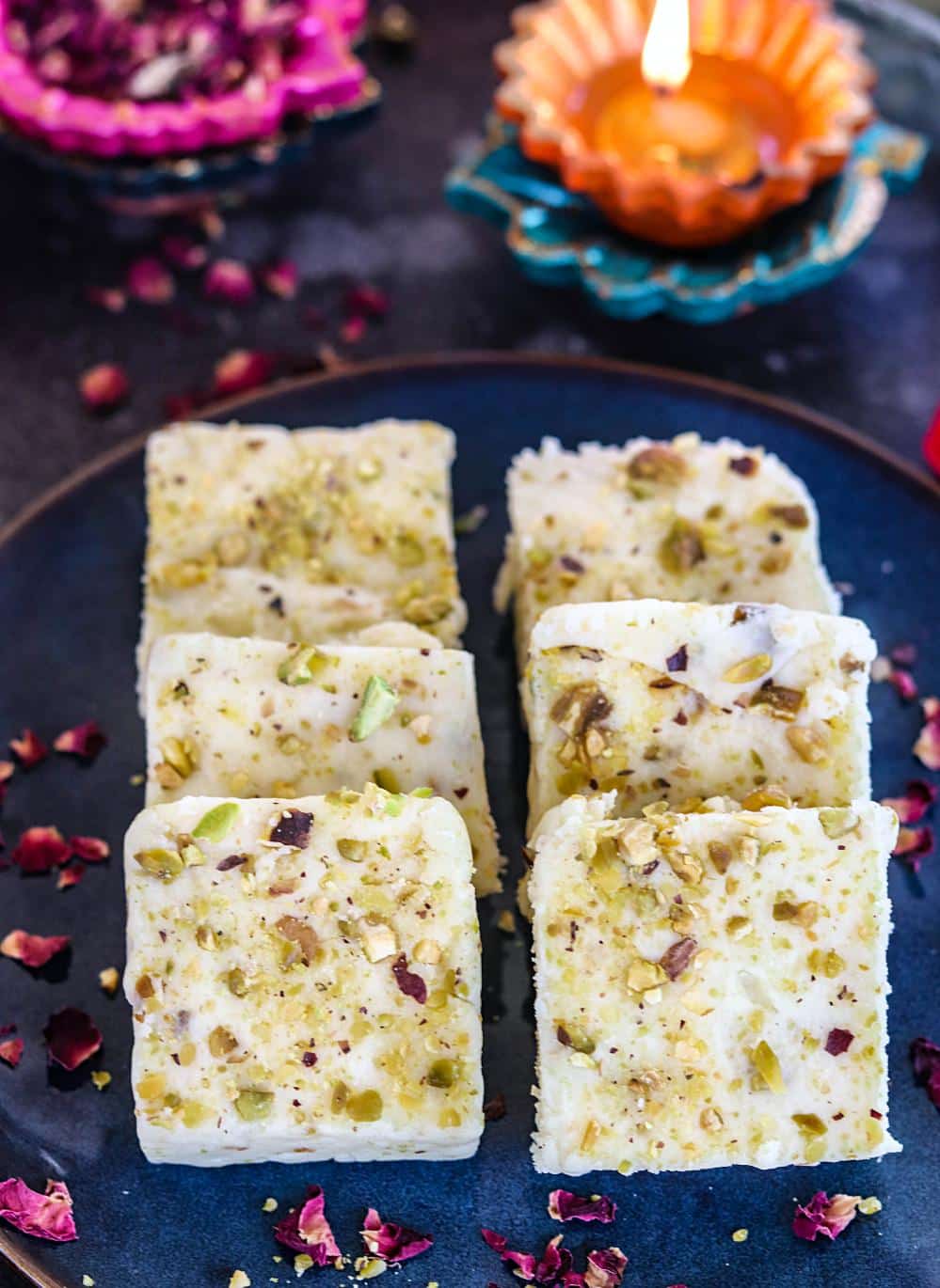 Pista Burfi Recipe. Quick and easy Diwali Pista Burfi Recipe