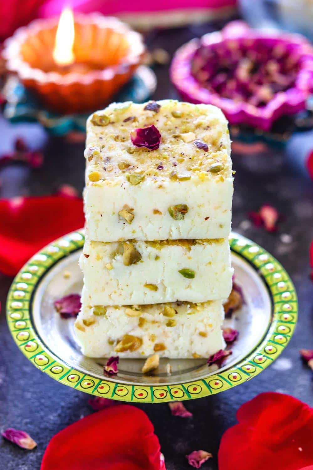 Pista Burfi Recipe. Quick and easy Diwali Pista Burfi Recipe