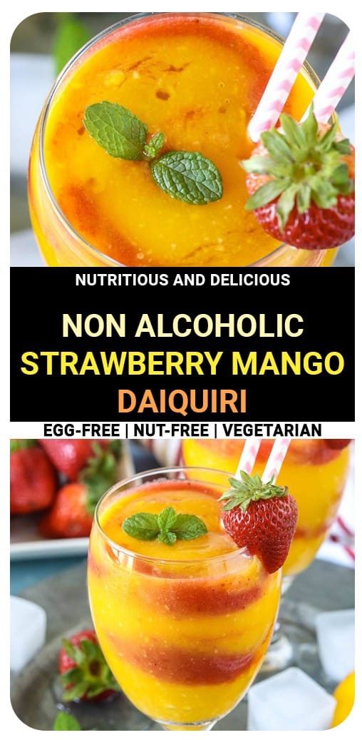Non Alcoholic Strawberry Mango Daiquiri - Ruchiskitchen