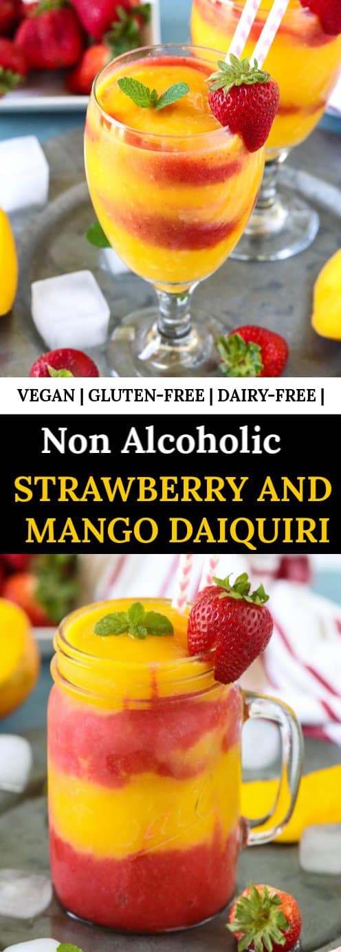 Non Alcoholic Strawberry Mango Daiquiri - Ruchiskitchen