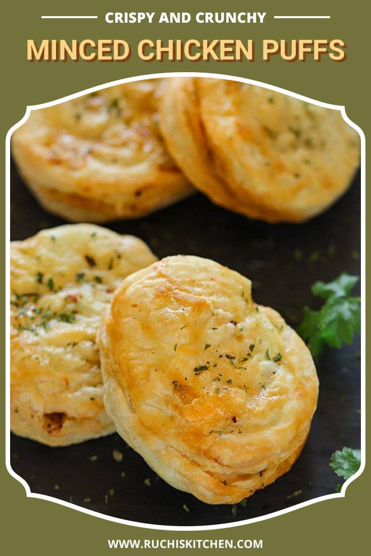 Minced Chicken Puffs, Chicken Keema Puffs - Ruchiskitchen