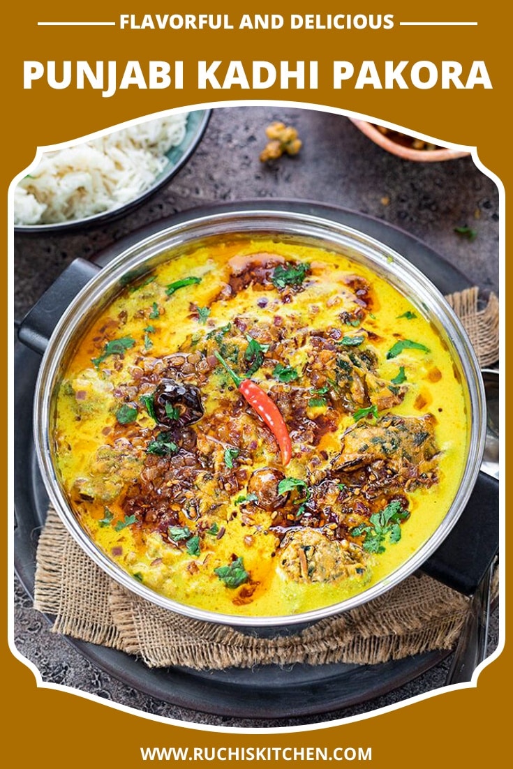 Punjabi Kadhi Pakora Recipe (Kadhi chawal)- Ruchiskitchen