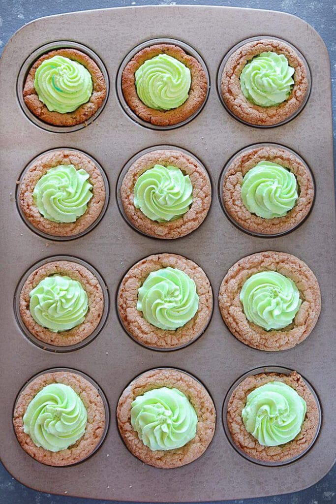 Pistachio Mousse Filled Cookie Cups for Easter - Ruchiskitchen