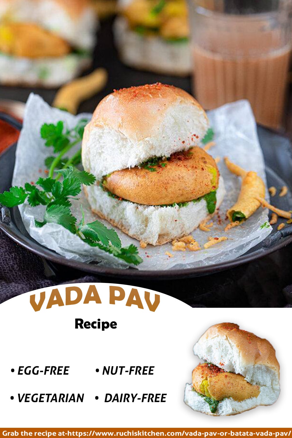 Vada Pav (Batata vada Pav) - Ruchiskitchen